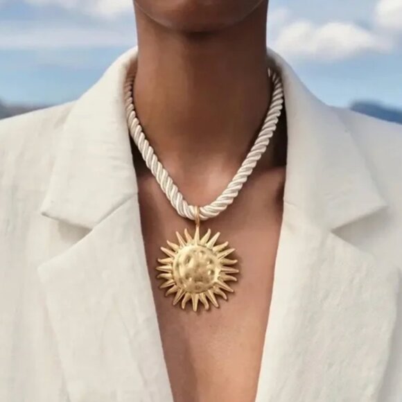 Zara | Jewelry | Gold Sun Zara Statement Necklace | Poshmark